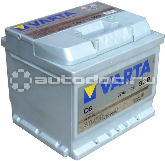 Купить аккумулятор VARTA 552401052 52 А/ч 12V 520EN обратной полярности ...
